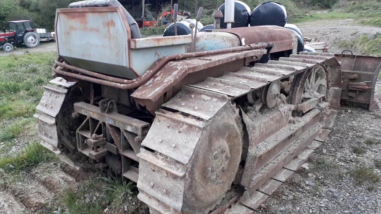 Fordson County Crawler track back on after standing over winter - YouTube
