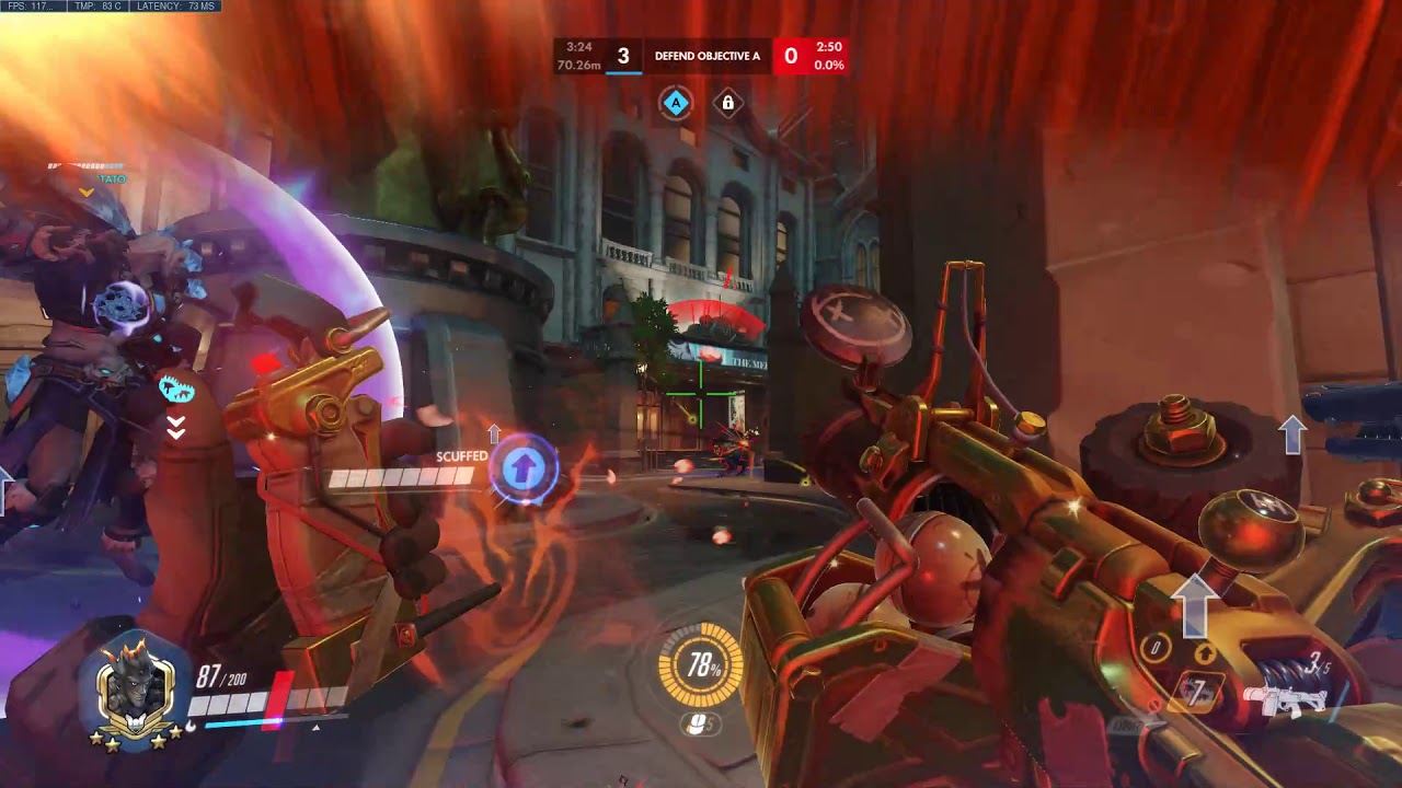 Overwatch, Junkrat on King's Row, insane 5v6 for 3 long escort map ...
