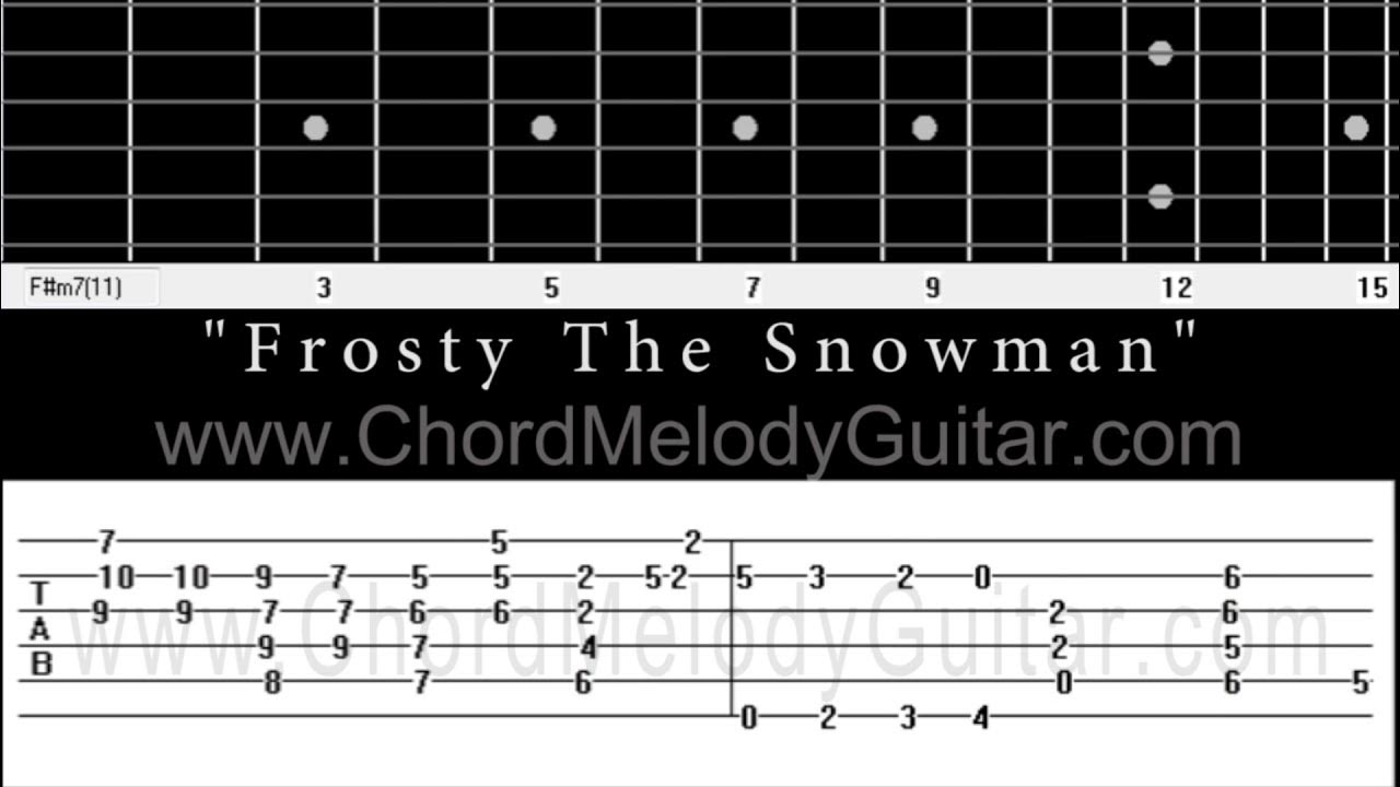 Frosty The Snowman Fingerstyle Chord Melody Guitar Lesson Christmas ...