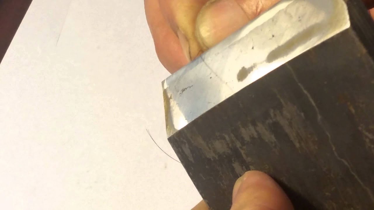 hair cutting with a hand plane blade - YouTube