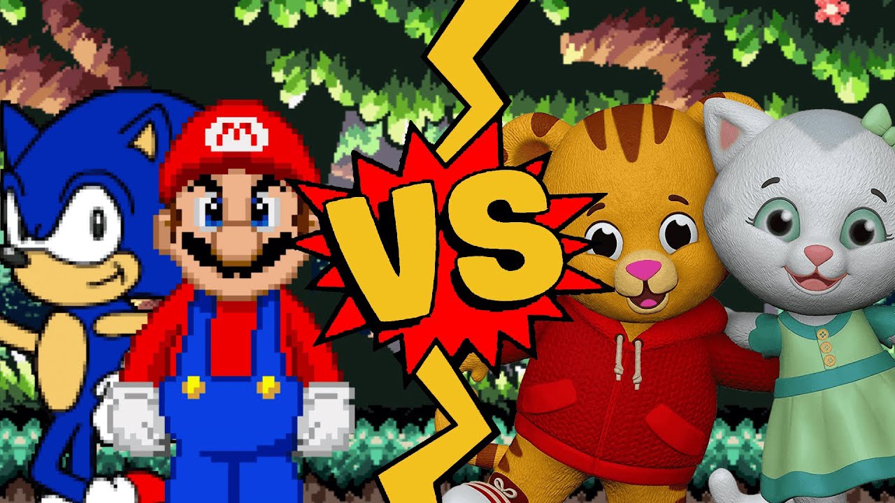 M.U.G.E.N Battles | Mario/Sonic vs Daniel Tiger/Katerina Kittycat - YouTube
