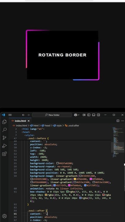 HTML CSS ANIMATION Create a Rotating Border Animation with Pure CSS in 60 Seconds | #short - YouTube