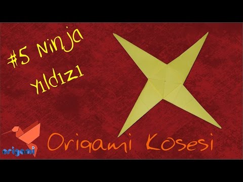 Kağıttan En İyi 4 Uzun Köşeli Ninja Yıldızı Yapımı #5 Ninja Yıldızı Nasıl Yapılır. (Origami Köşesi)