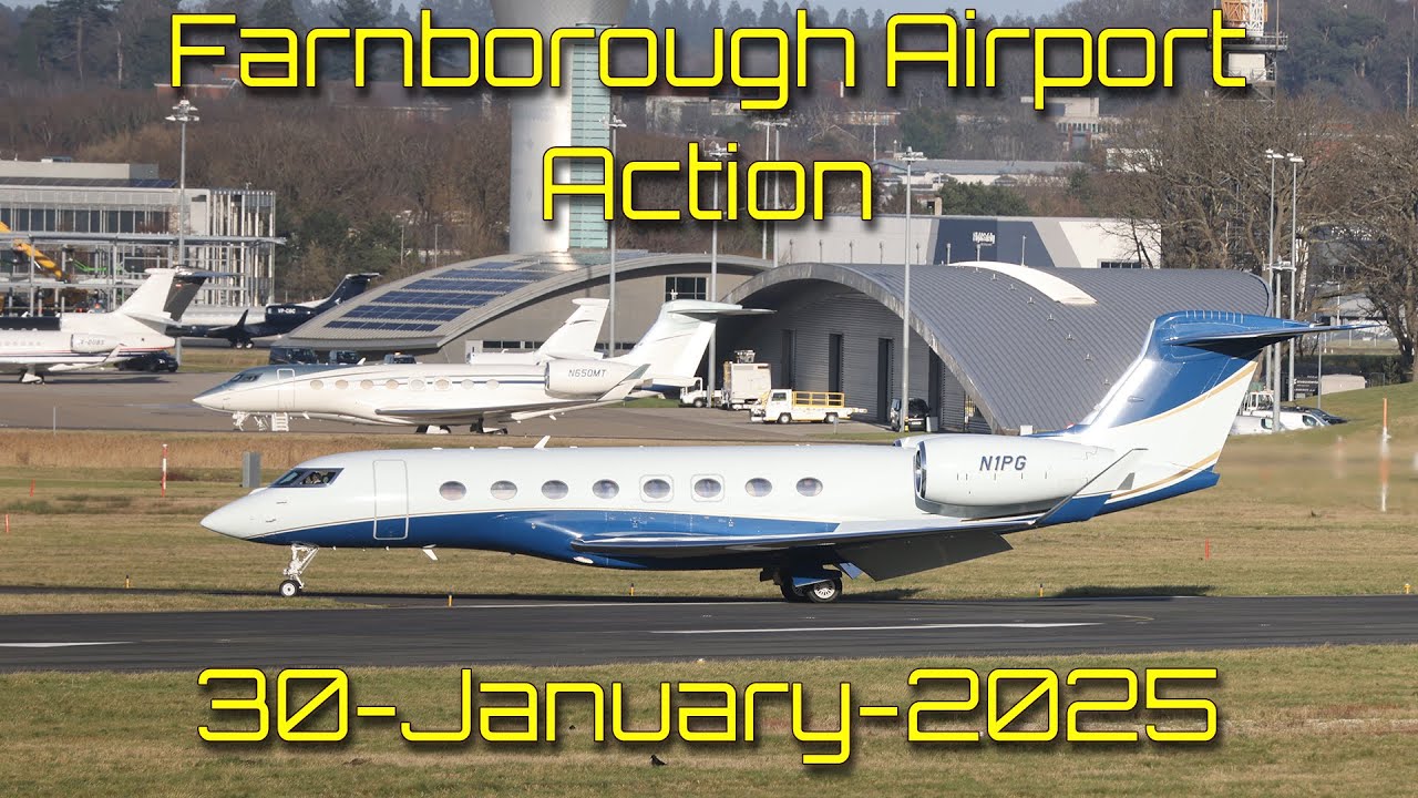 Farnborough Airport Action Numerous BizJet landings and take-offs ...