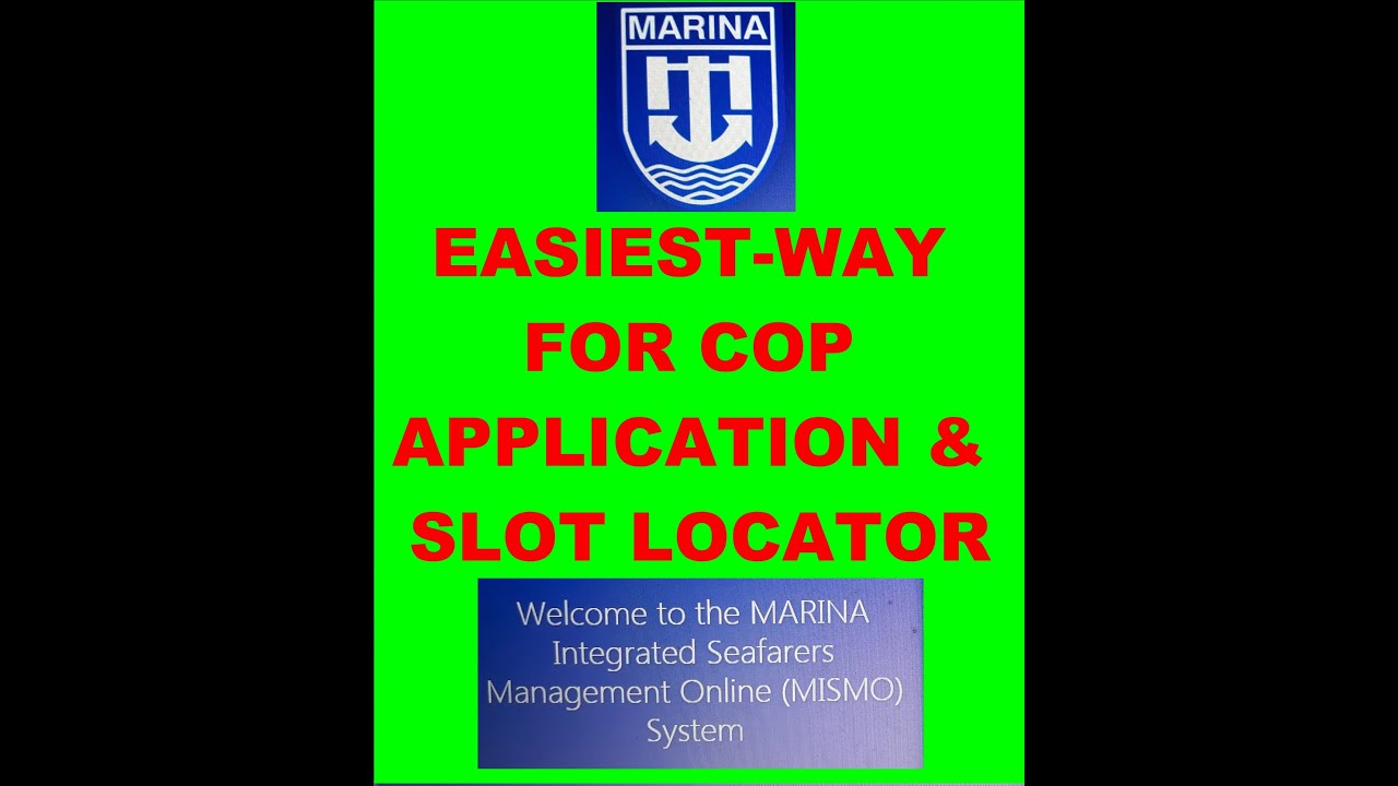 MARINA MISMO | Easiest Way for COP online application & SLOT LOCATOR ...