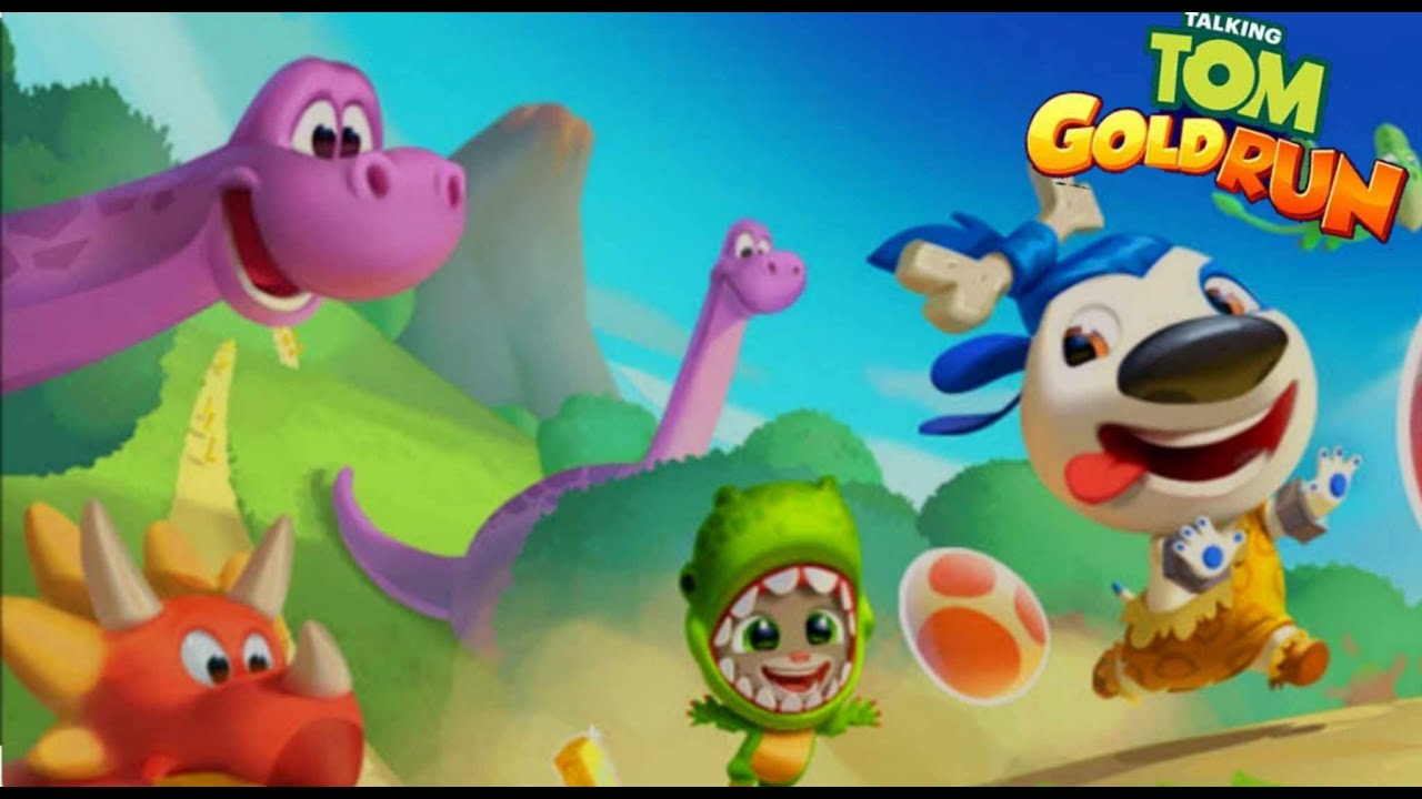 NEW UP DATE Talking Tom Gold Run DINO TOM - GAMEPLAY MOBILE APP ANDROID ...