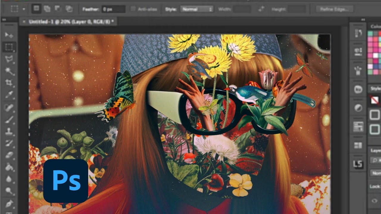 Collage in Photoshop🏵️ speed art - YouTube