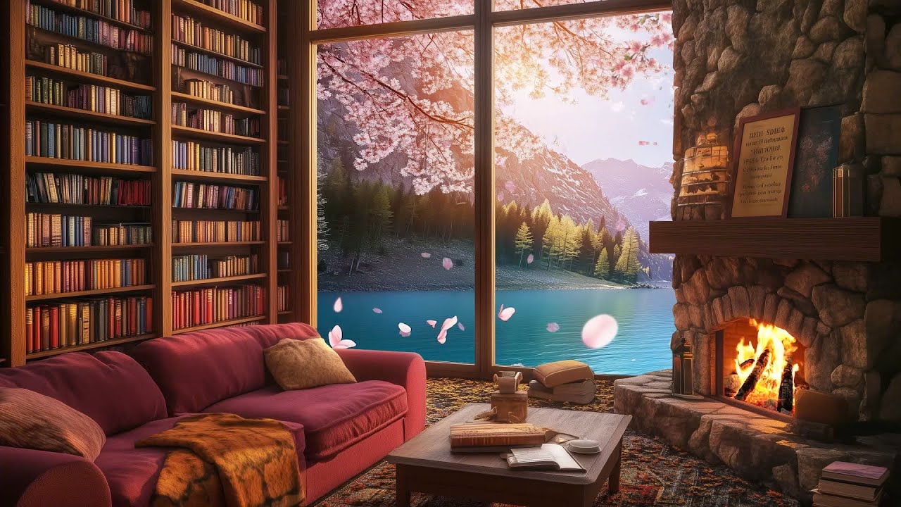 Cozy Spring Retreat , Relaxing Fireplace & Nature Sounds for Sleep ...