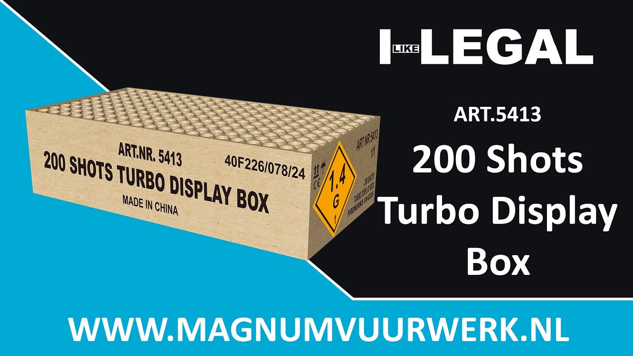 Art. 5413 200 Shots Turbo Display Box I Like Legal Magnum Vuurwerk ...