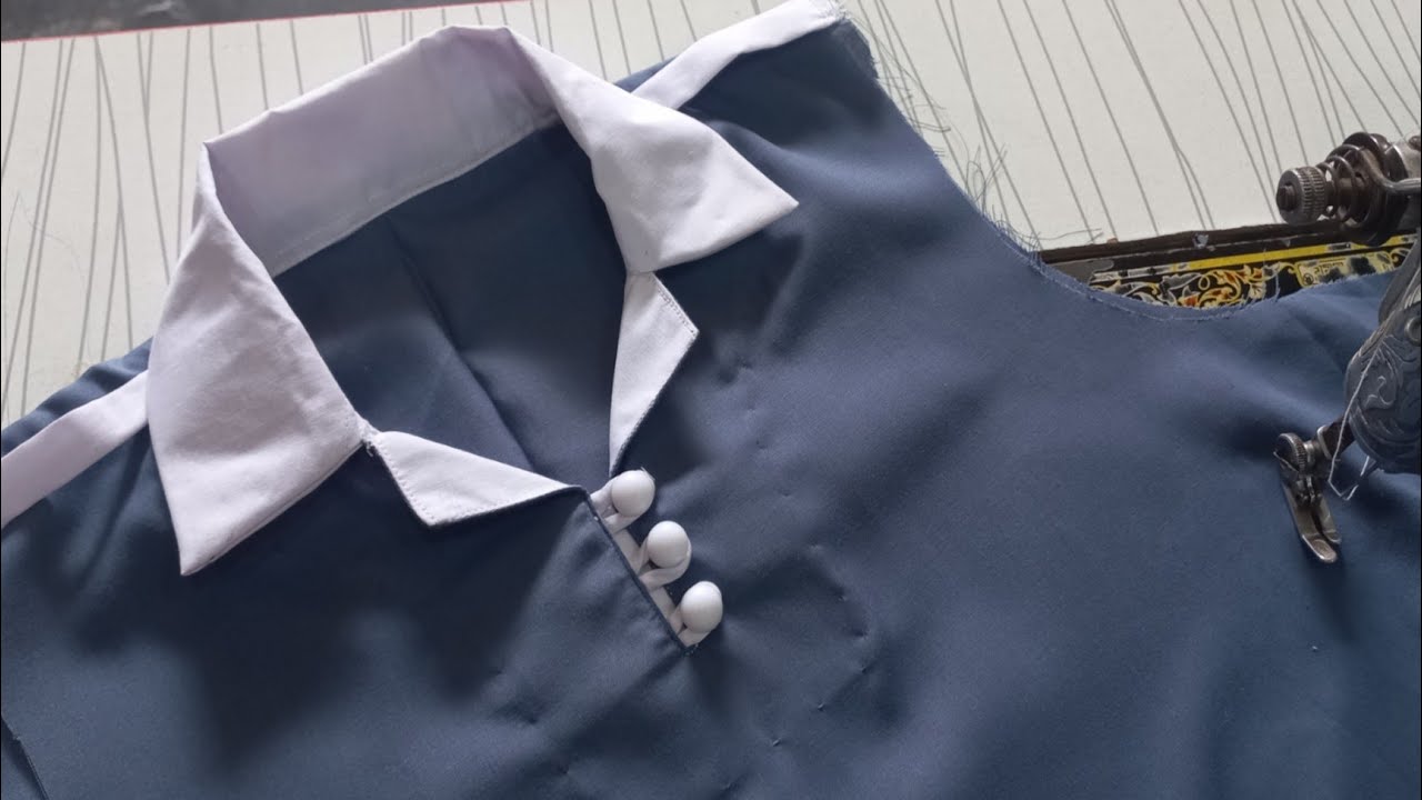 School Collar Neck Design Cutting and Stitching/uniform neck design ...