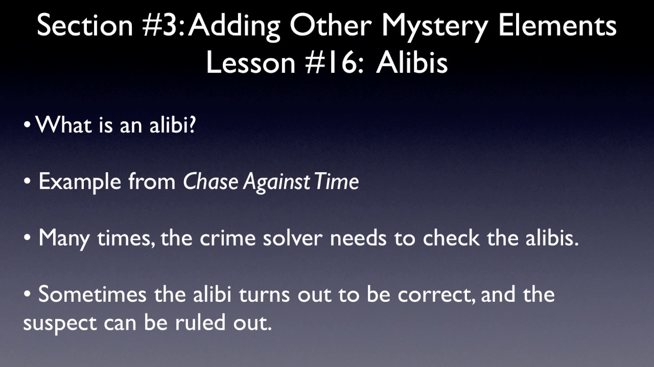 Alibis (A Short Mystery Writing Lesson for Kids) - YouTube