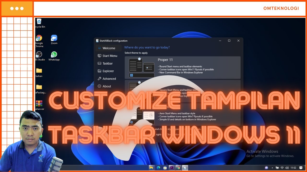 Cara Customize Tampilan Start Menu dan Taskbar Windows 11 - YouTube