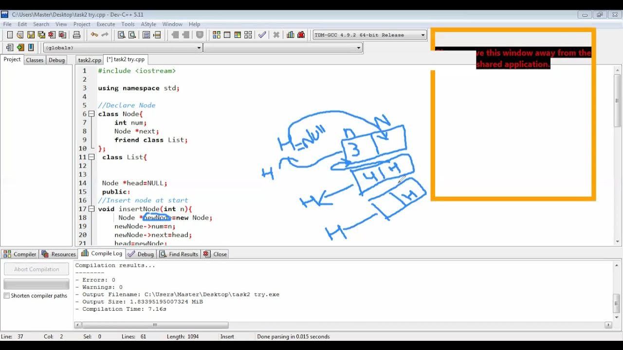 Linkedlist Using Friend Class In C Youtube