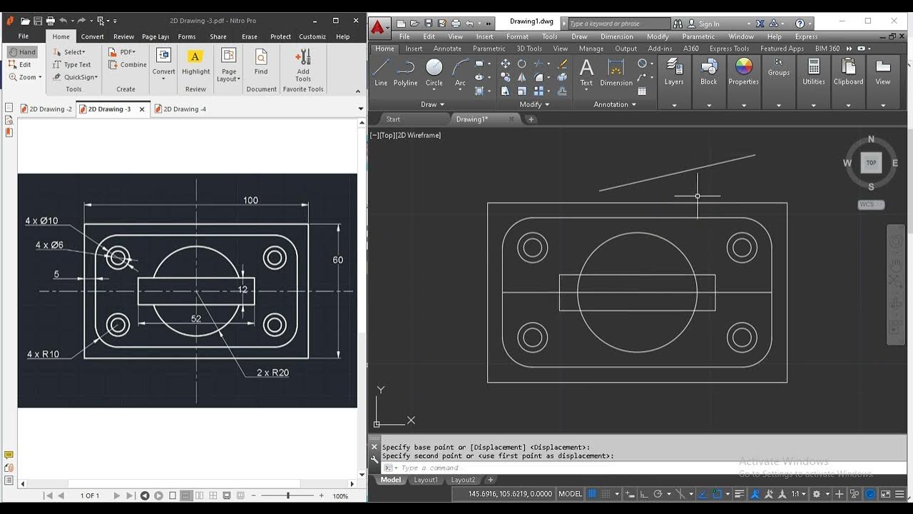 Gambar Teknik Pertemuan 04 - 2; Line, Circle, Rectangle, Trim, Dimensi - YouTube