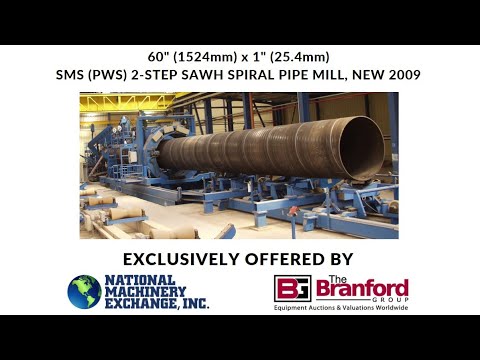 60" (1524mm) x 1" (25.4mm) SMS (PWS) 2-STEP SAWH SPIRAL PIPE MILL, NEW ...