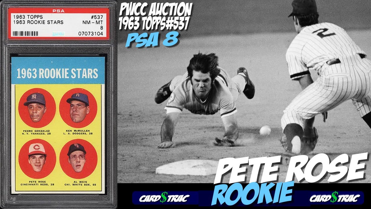 1963 Pete Rose Topps #514 rookie card for sale; graded PSA 8. 1963 Pete ...