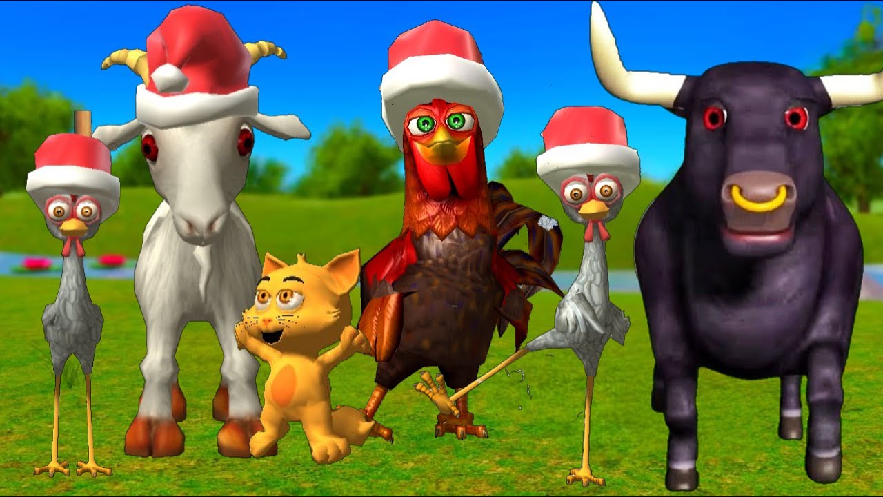 El Pollito y el Tractor Escapan del Toro | El Toro Persigue el Tractor ...