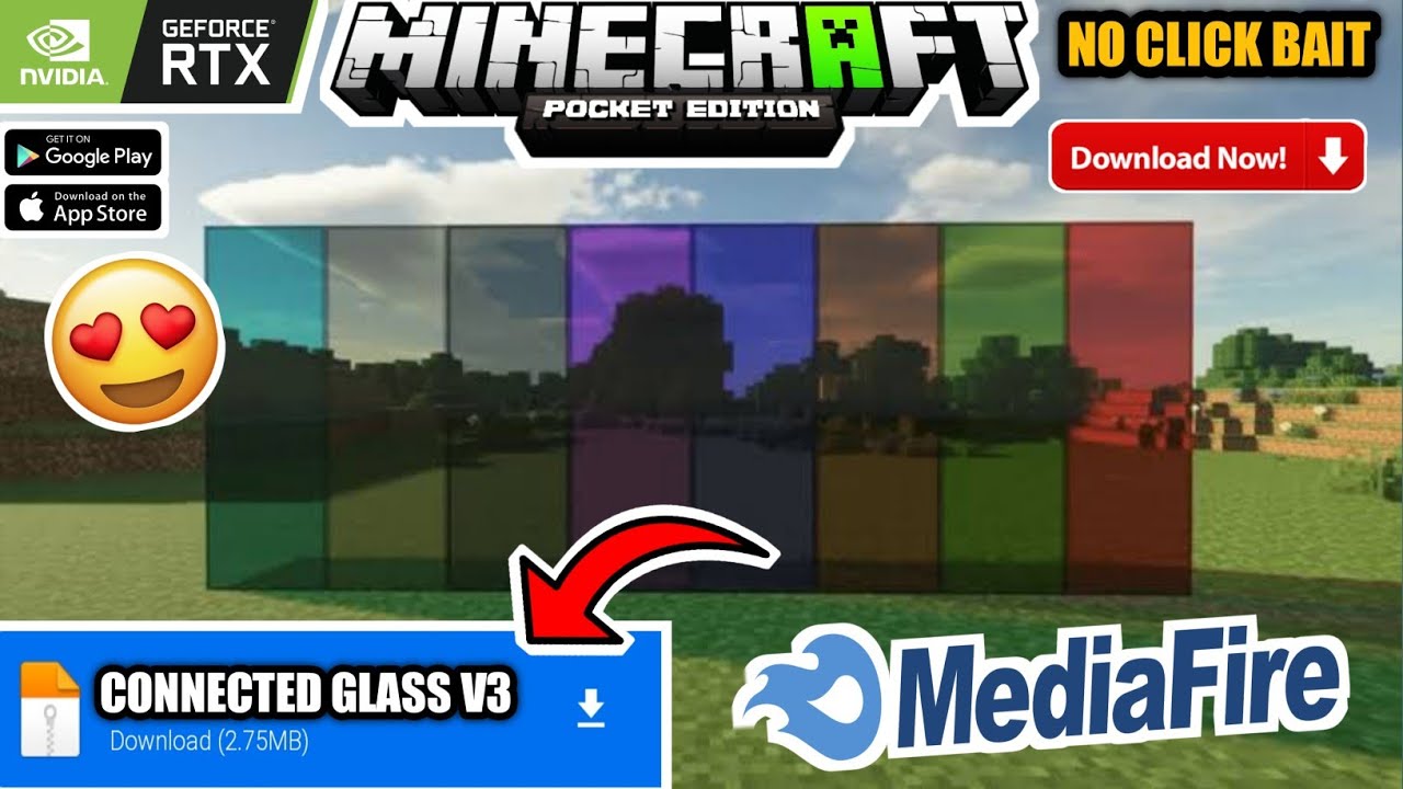 Connected Glass Texture Pack For Minecraft PE || Best Texture Glass 🔥 ...
