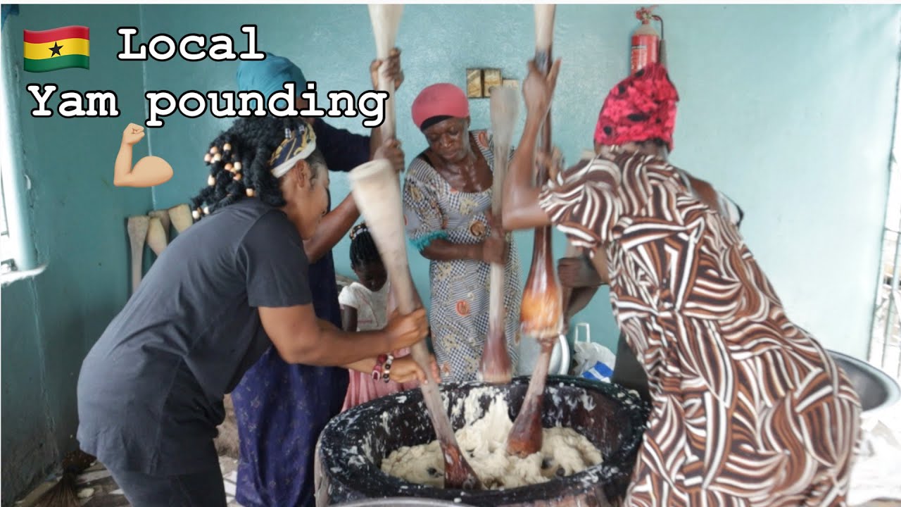 Popular Pounding of YAM \ FUFU , local market in WA || Journey to WA ...