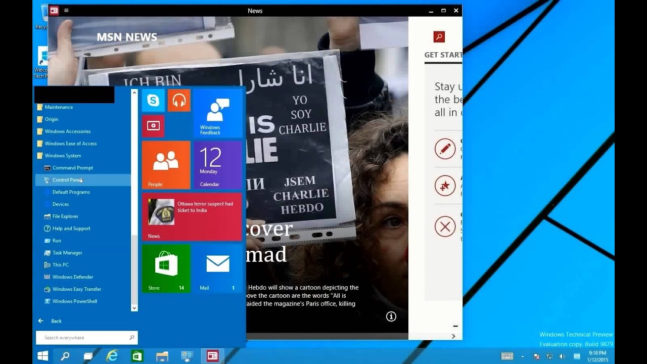 Windows 10 - Quick demo - summary - overview - YouTube