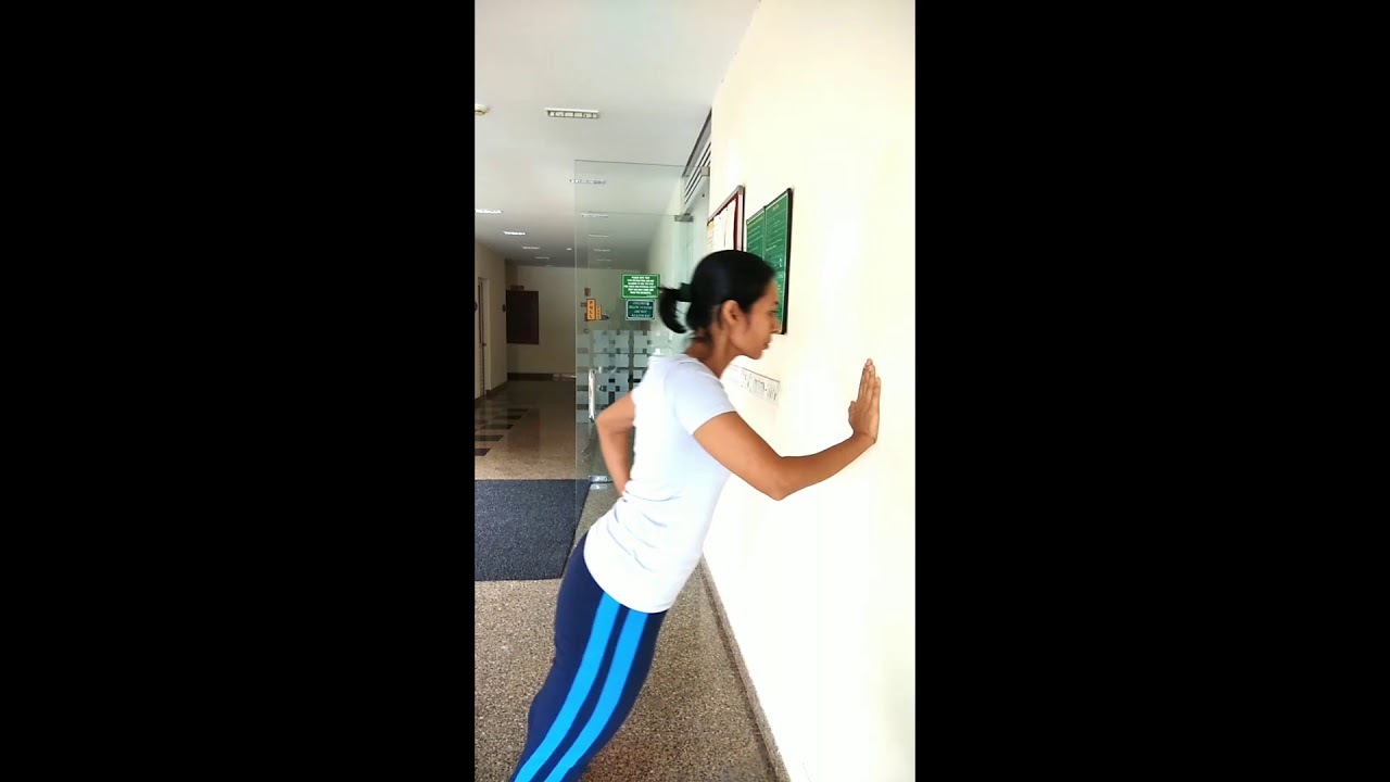 1 arm wall push up - YouTube