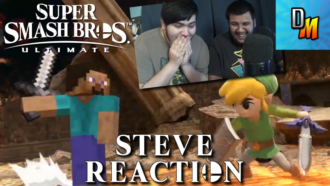 "Super Smash Bros. Ultimate:" Steve from Minecraft Trailer Reaction ...