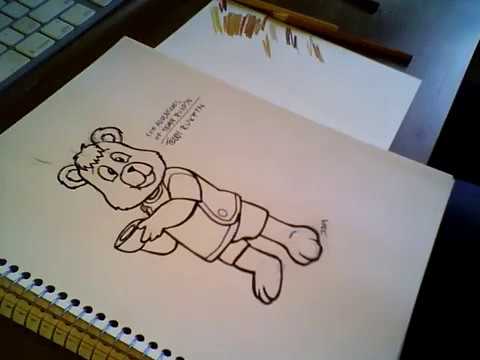 Teddy Ruxpin - live cartoon drawing - YouTube
