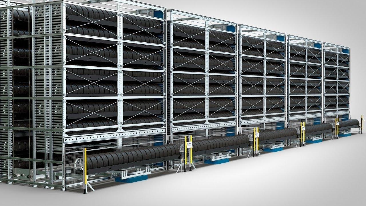 Smart tyre storage with vertical storage lift - YouTube