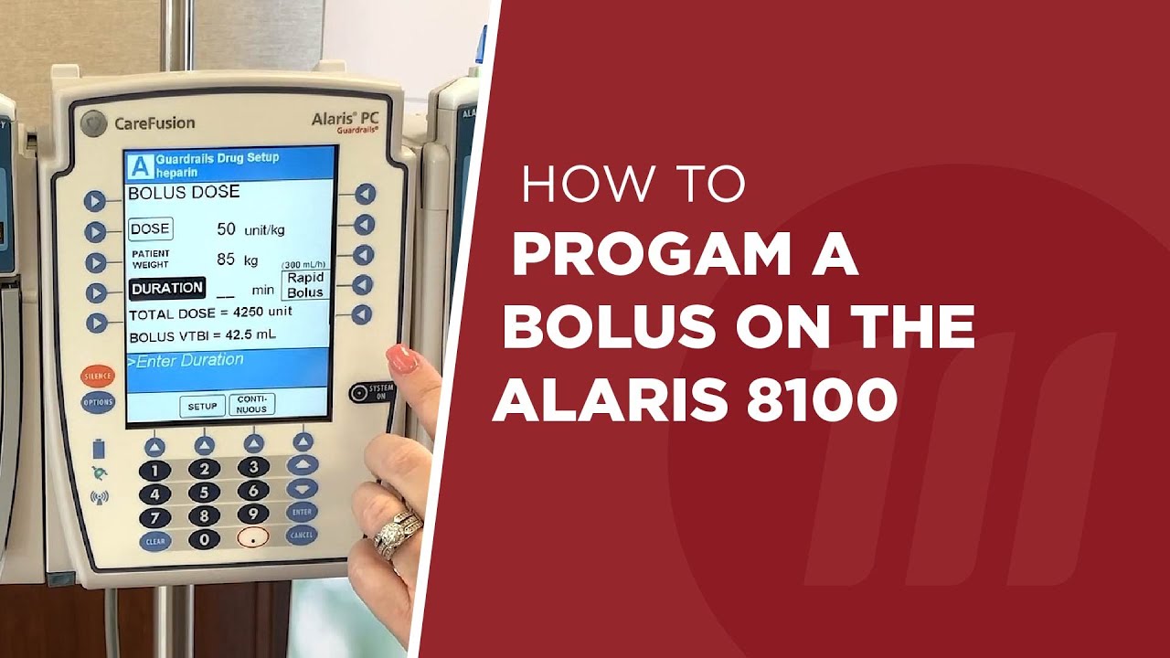 How to Program a Bolus on the Alaris 8100 - YouTube