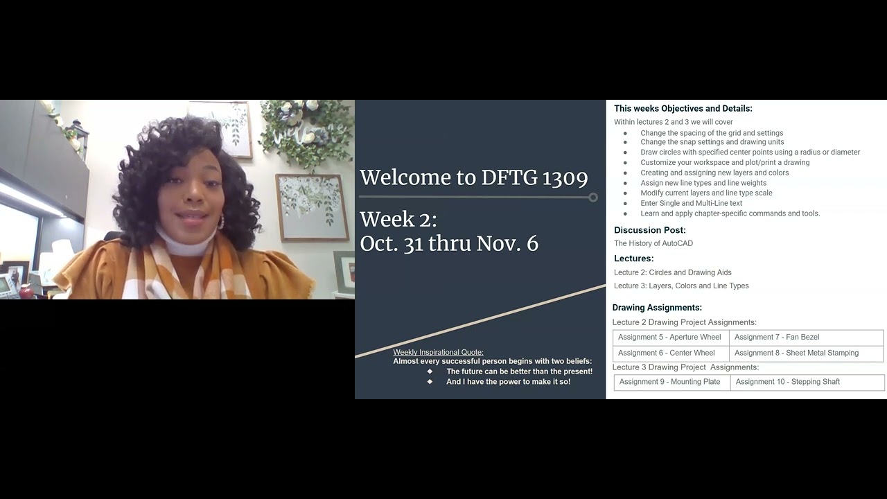 Professor Patrice Craft_FP2022_DFTG 1309 Basic CAD_Week 2 Announcements ...