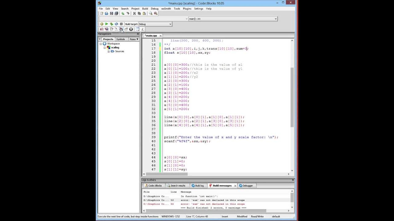 2D Transformation Scaling in C - YouTube