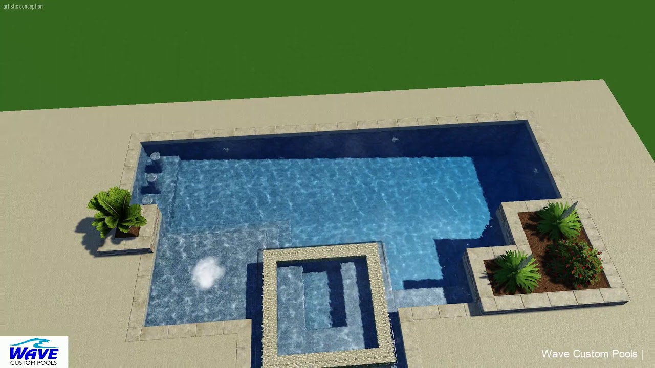 Wave Custom Pools....Custom Geometric Pool - YouTube