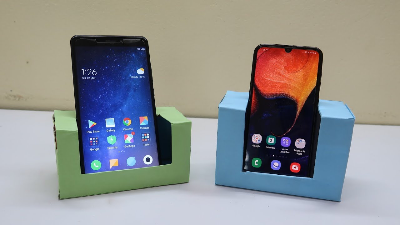 How to make a Mobile Phone Stand | DIY Cardboard box Ideas | Homemade ...