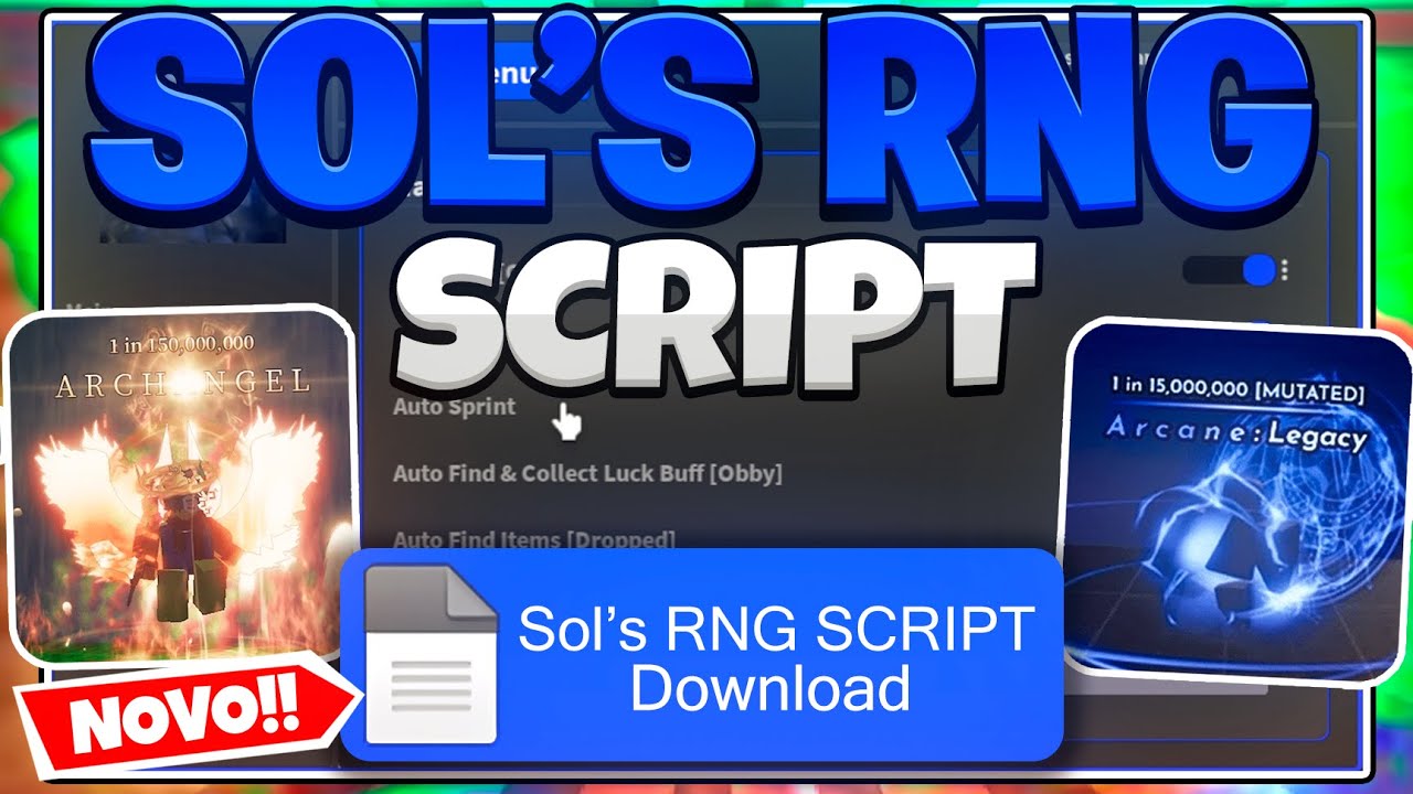 Sol's RNG 🔥 Script / Hack | AUTO ROLL + AUTO OBBY + FARM ITEM | LINK ...
