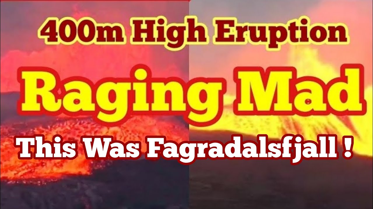 Volcano Is Raging Mad: 400 Meters Lava Fountain/Iceland Fagradalsfjall ...