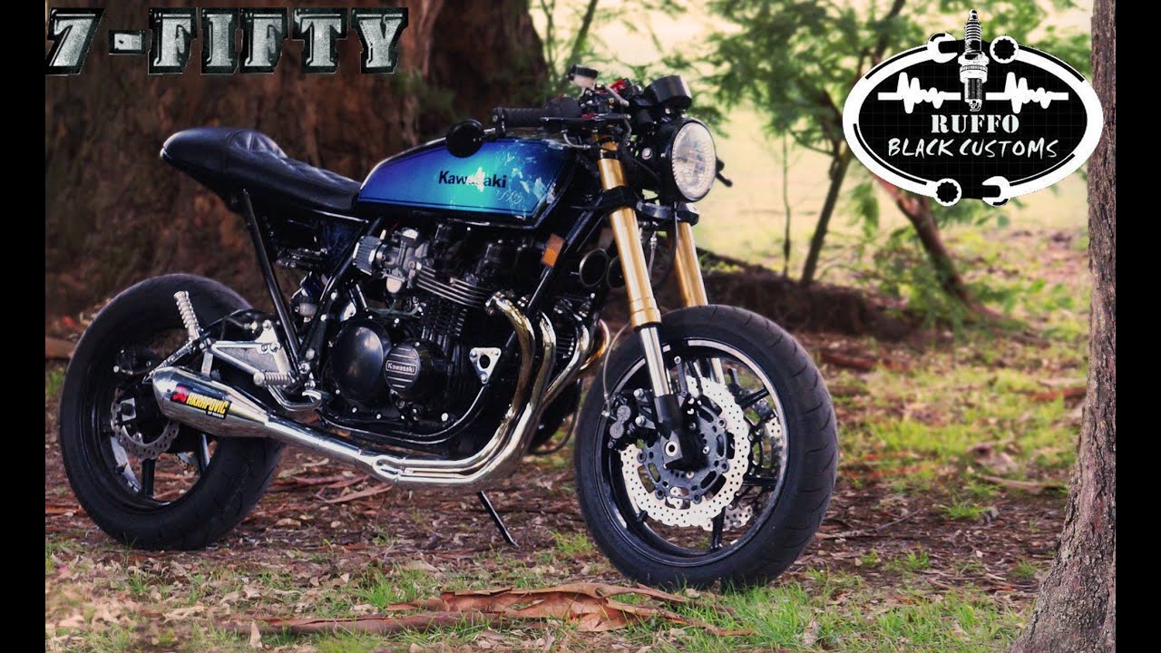 Kawasaki z750 " 7-fifty". By ruffo black customs - YouTube