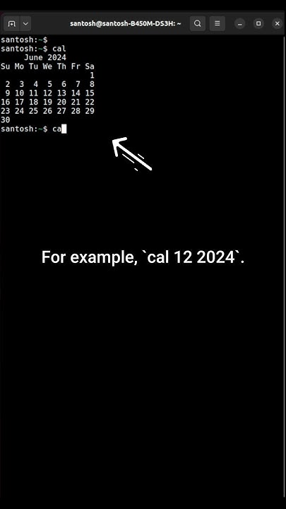 Learn Unix Cal Command In 60 Seconds Unix Commands For Beginners
