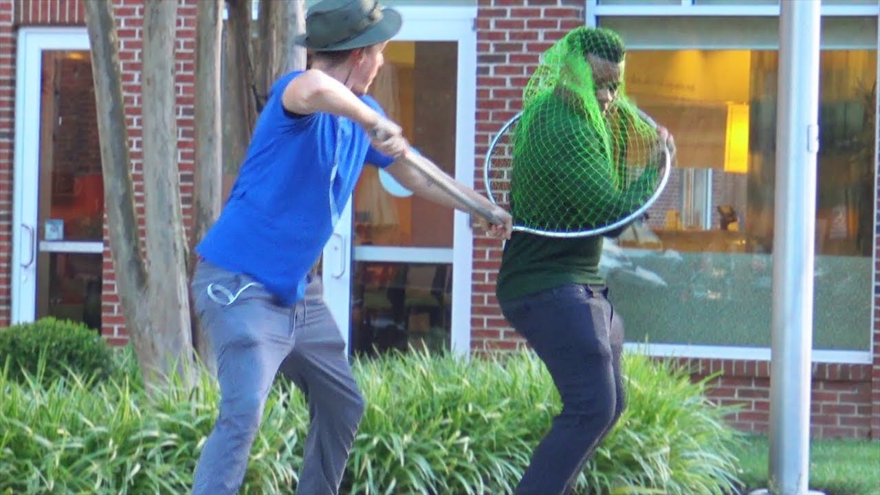 Fish Netting People Prank - YouTube