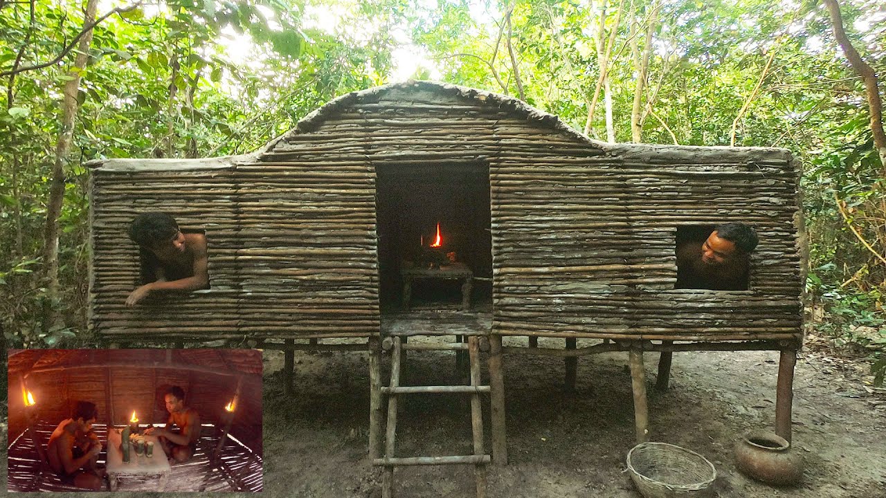 Building Mud & Sticks House by Ancient Skills - YouTube