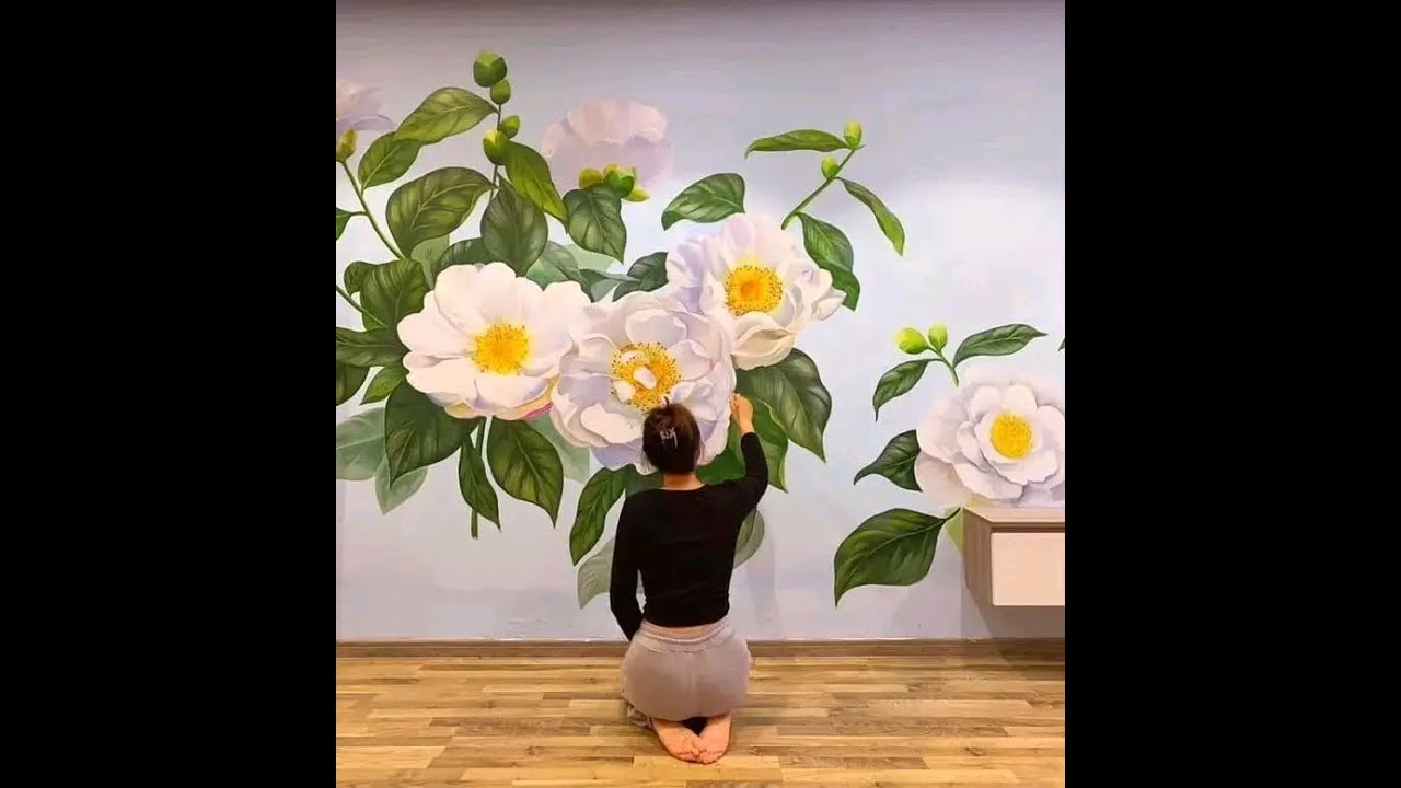 3D wall paint design || home design - YouTube