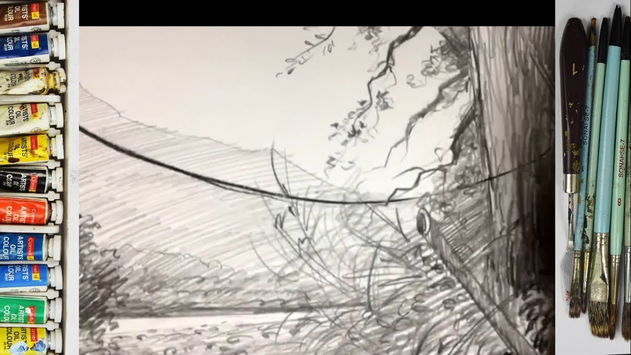 How to draw scenary I pencile drawing I - YouTube