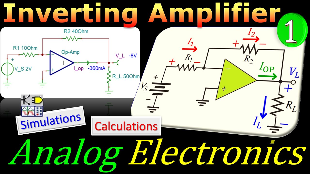 Analog Electronics ⭐ Inverting Amplifier using Op-Amp - Basic Circuit ⭐ Calculations ...