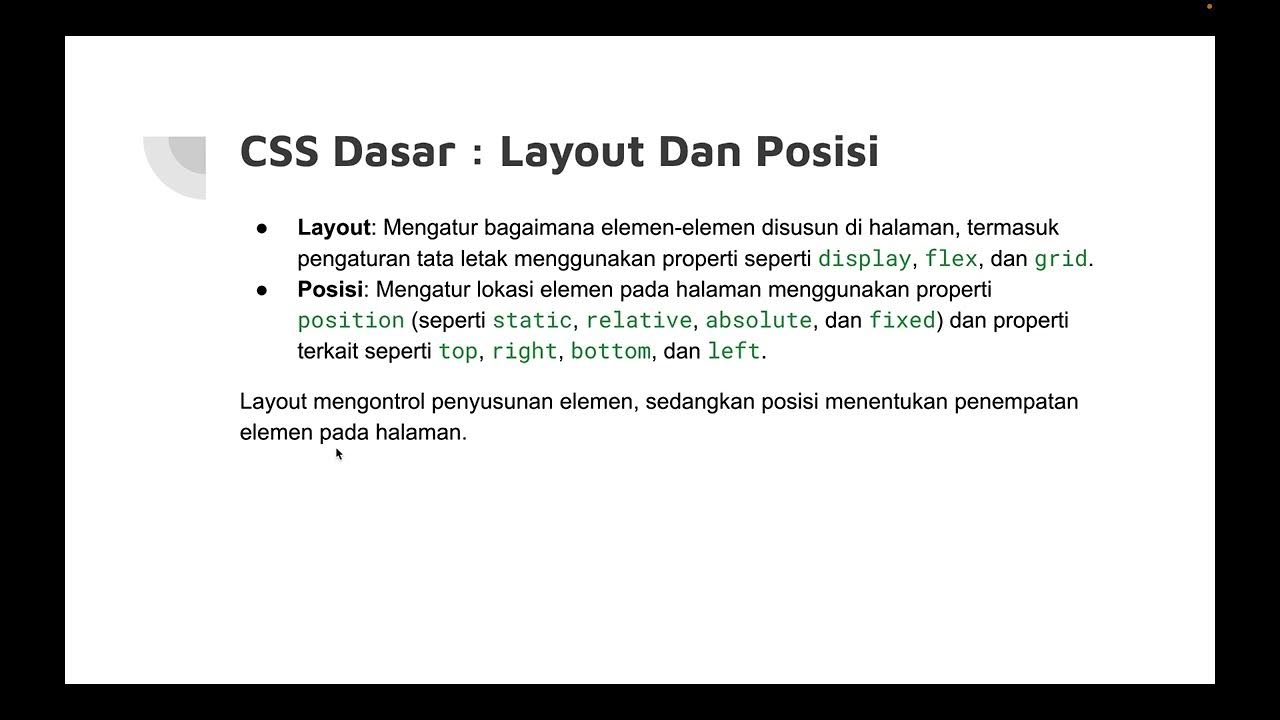CSS Dasar : Layout dan Posisi - YouTube