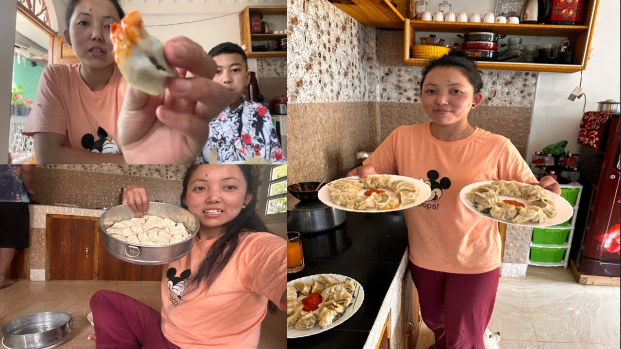 Making buff momo||Joyous vloging for the first time 😄 - YouTube