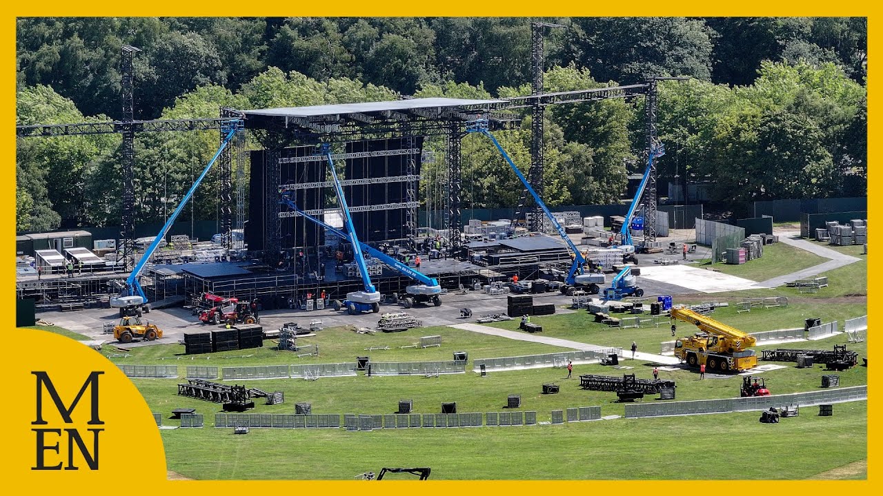 First look at the Oasis stage in Heaton Park - YouTube