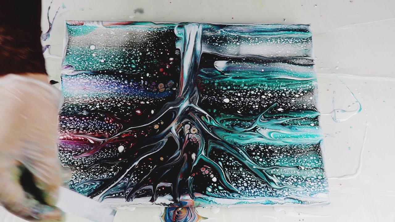 #49 AMAZING TREE SWIPE 5 | FLUID ART | POURING PAINTS - YouTube