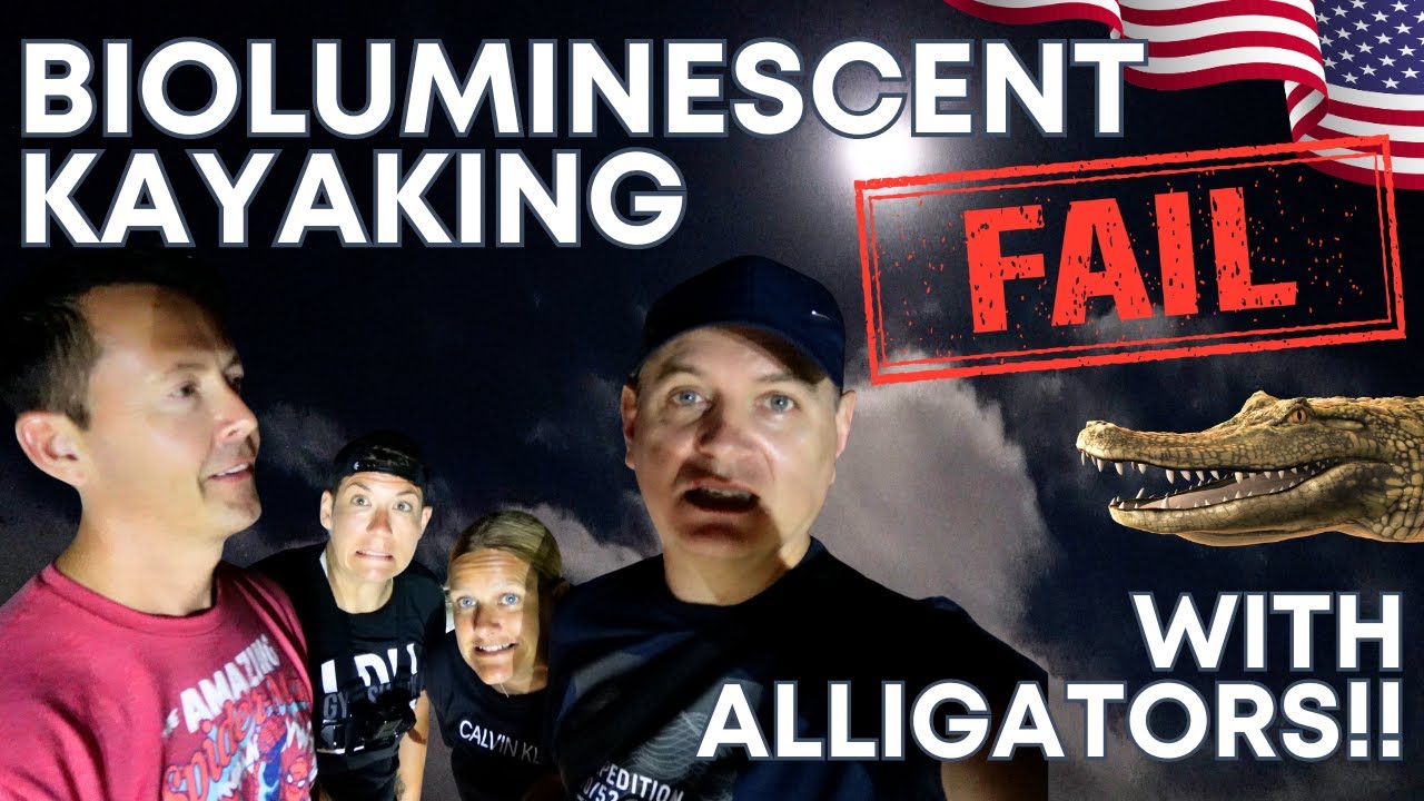 Bioluminescent kayaking FAIL in Alligator infested waters - Cocoa Beach ...