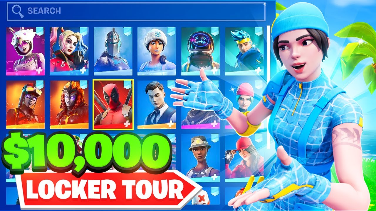 MY $10,000 STACKED FORTNITE ACCOUNT… (FULL LOCKER TOUR) - YouTube
