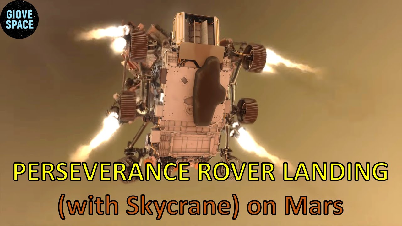PERSEVERANCE ROVER LANDING (with Skycrane) on MARS - YouTube