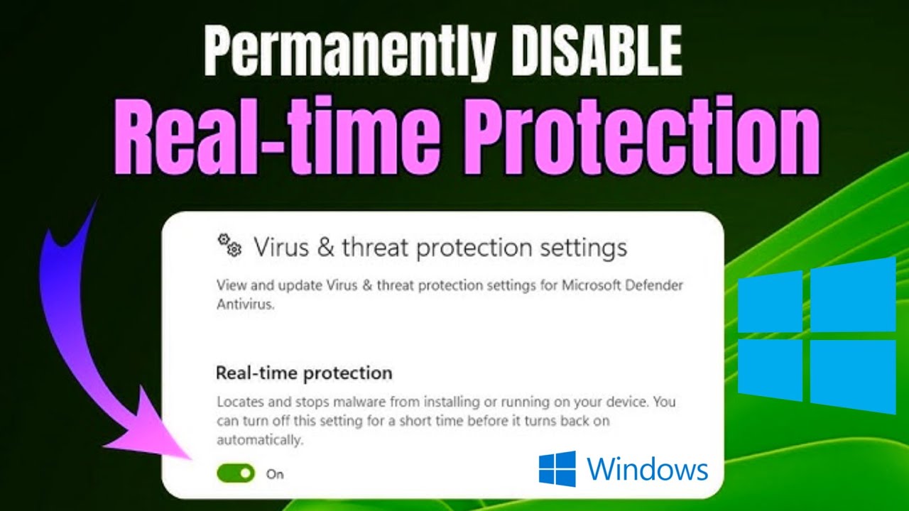 How to Permanently Disable Windows Defender Real Time Protection on ...